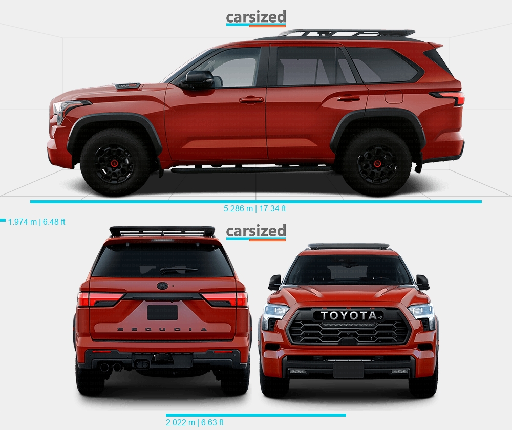 Toyota Sequoia 2023-present Dimensions Side View