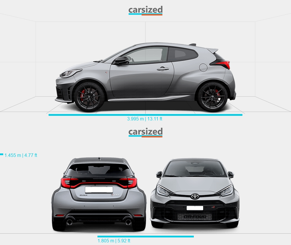 Toyota Yaris 2020-present Dimensions Side View