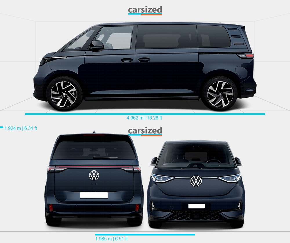 Volkswagen ID.Buzz 2022-present Dimensions Side View