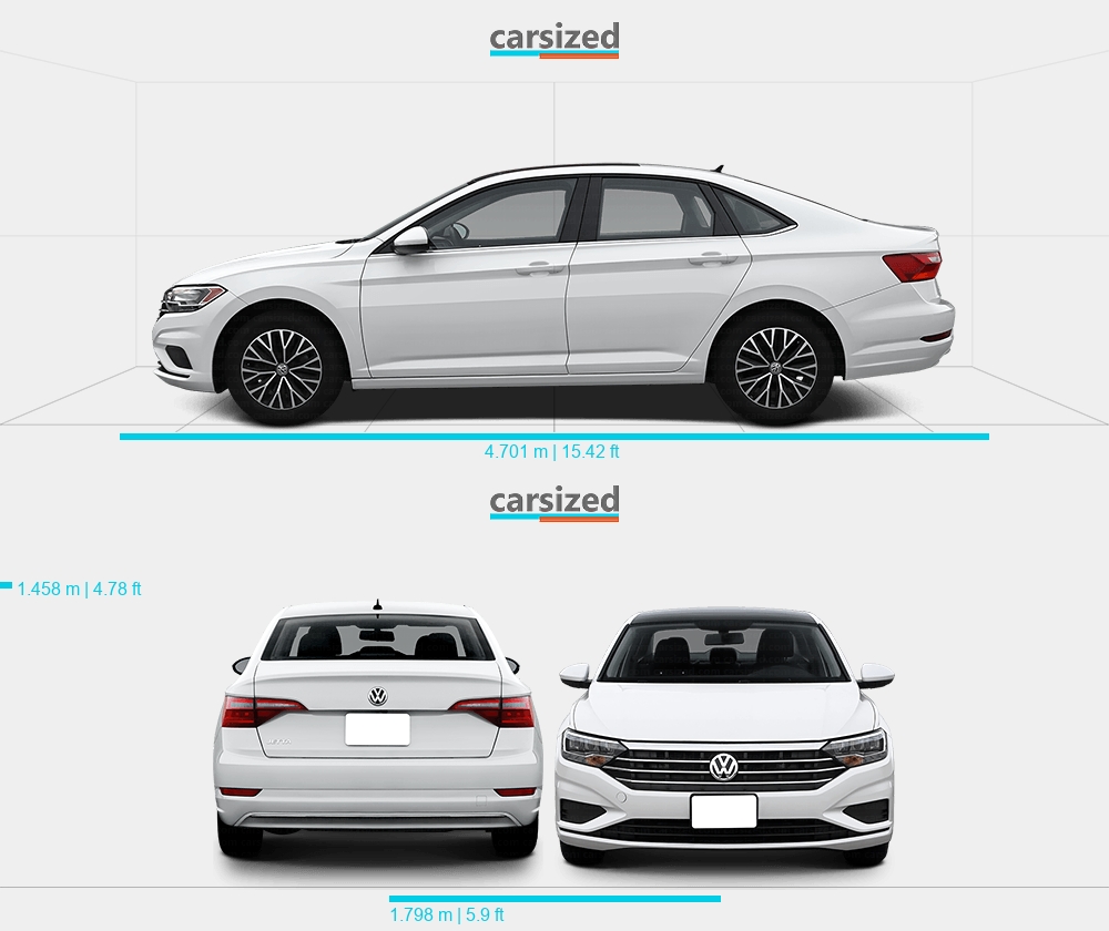 Volkswagen Jetta 2018-present Dimensions Side View