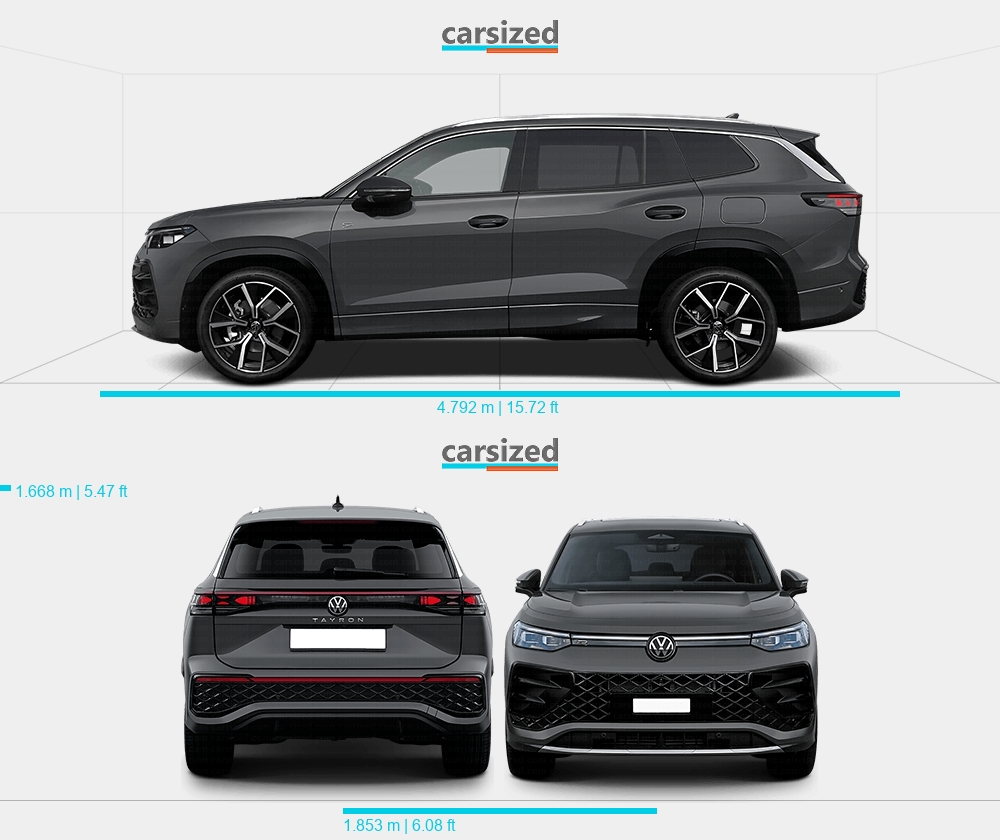 Volkswagen Tayron 2024-present Dimensions Side View