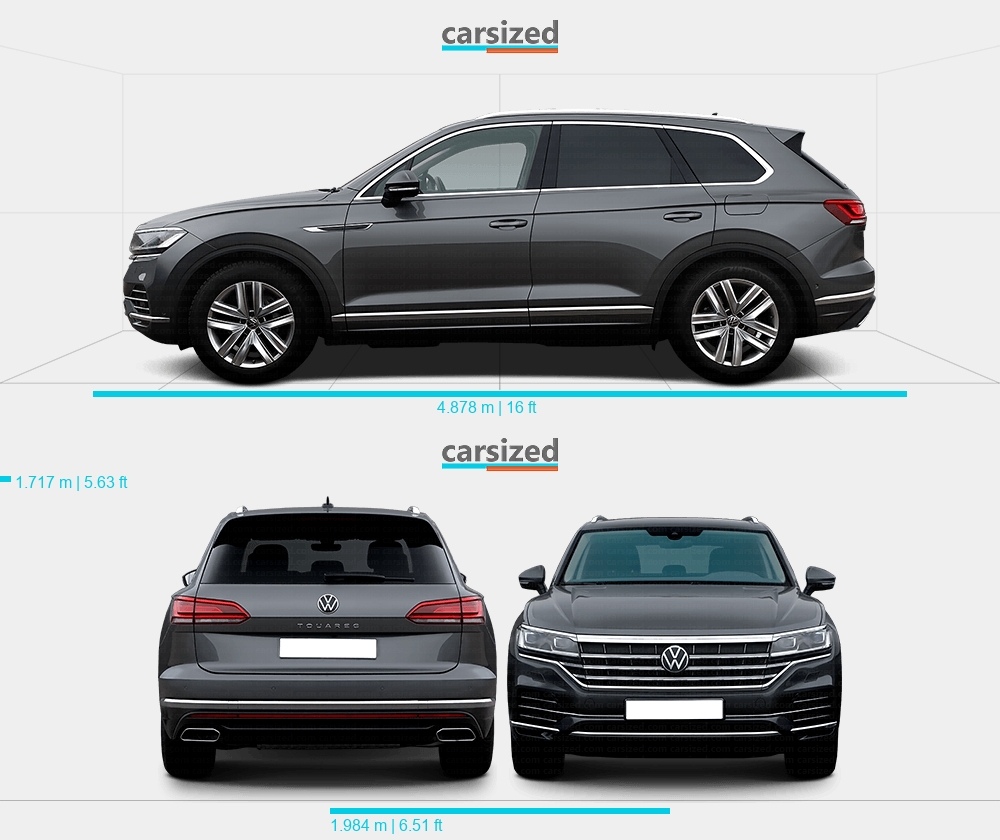 Volkswagen Touareg 2018-2023 Dimensions Rear View