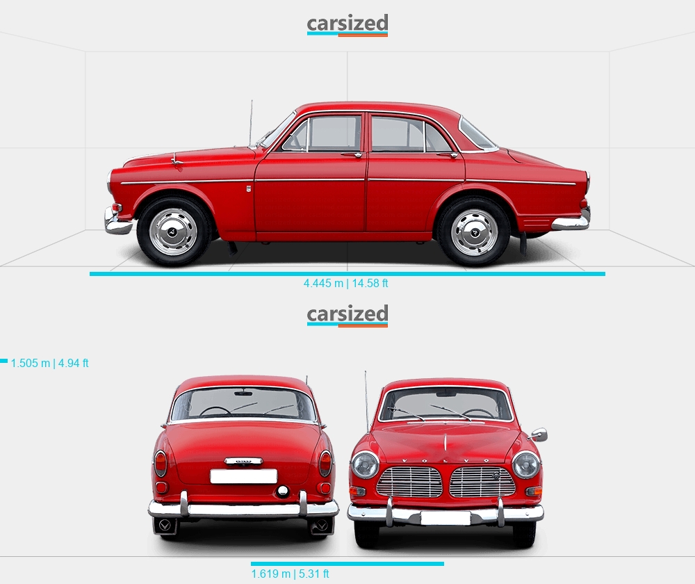 Volvo Amazon 1956-1967 Dimensions Side View