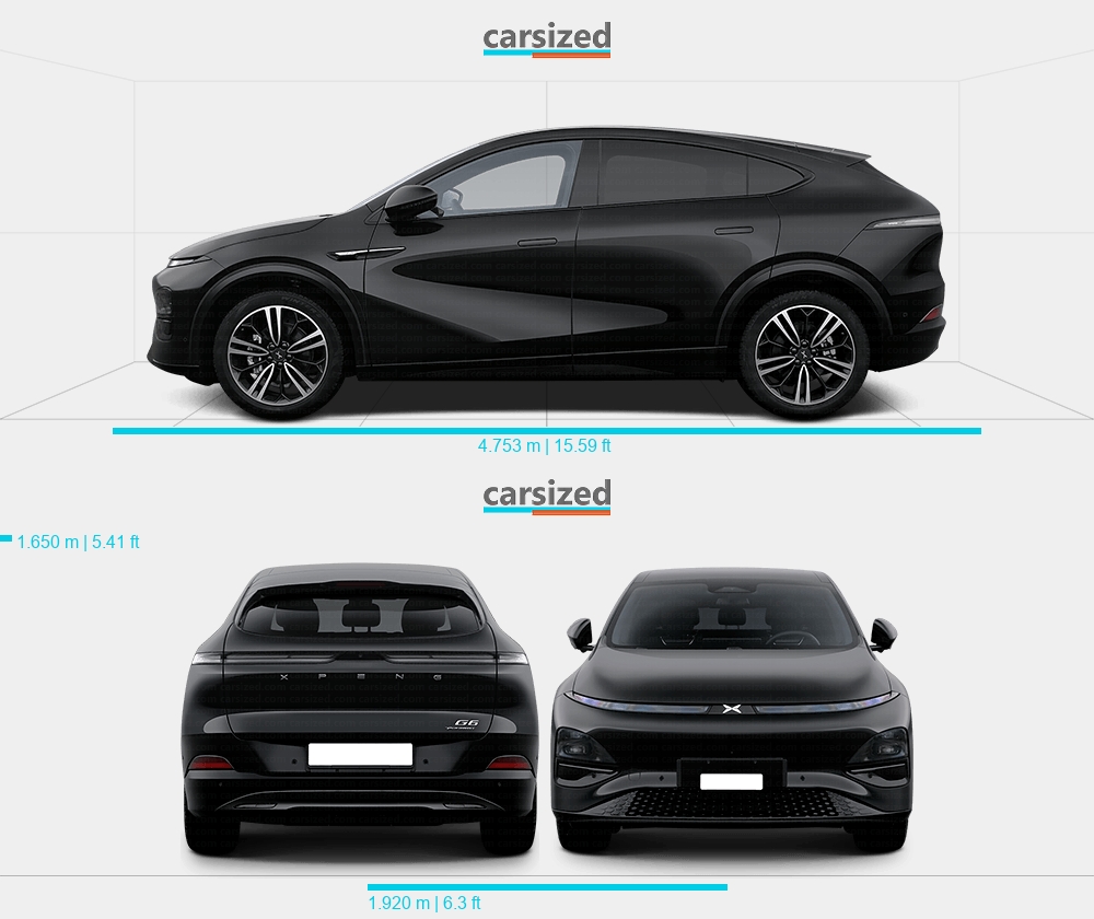 XPeng G6 2023-2025 Dimensions Side View