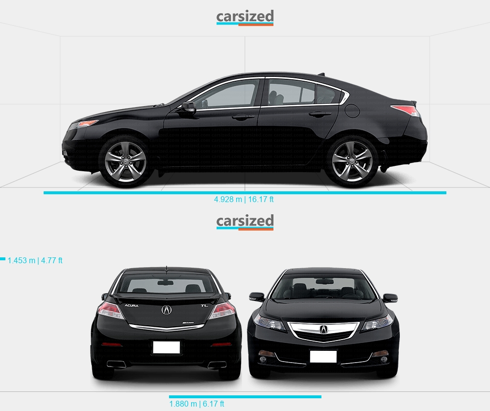 Acura TL 2012-2014 Dimensiones Vista lateral