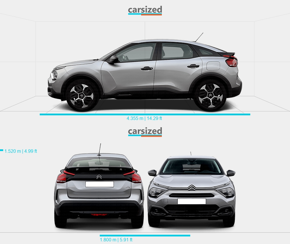 Citroën C4 2020-presente Dimensions Vista lateral