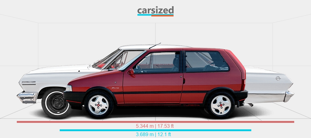 Dimensiones: FIAT Uno 1989-1993 vs. Chevrolet Impala 1960-1964