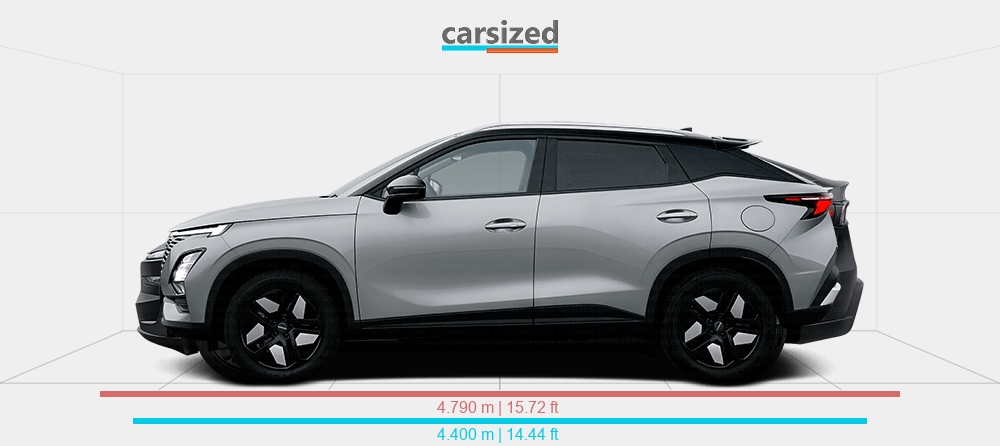 Dimensiones: Omoda 5 2022-presente vs. Tesla Model Y 2025-presente