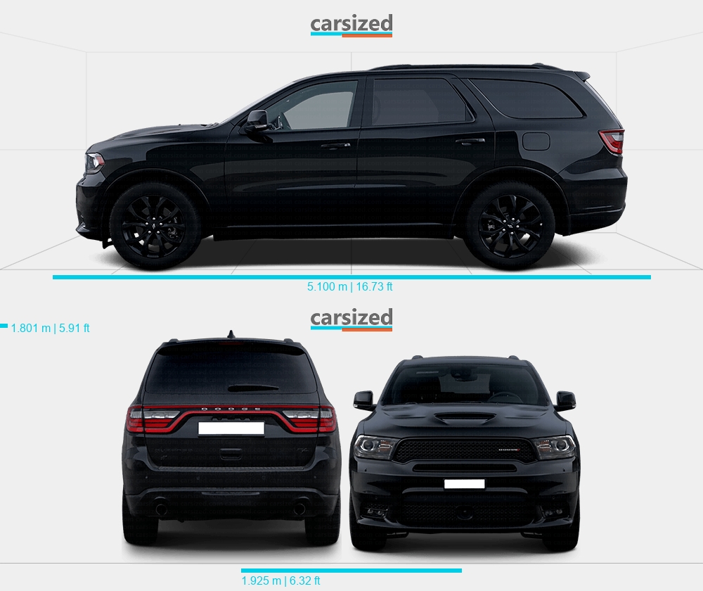 Dodge Durango 2019-presente Dimensiones Vista lateral