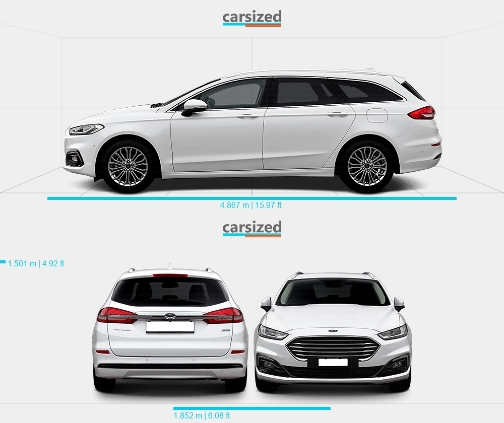 Ford Mondeo 2014-2021 Dimensiones Vista lateral