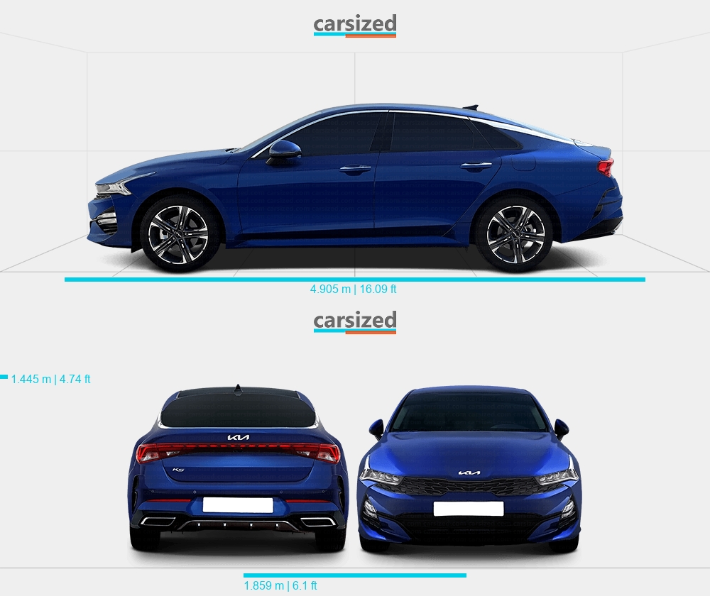 Kia K5 2019-presente Dimensiones Vista lateral