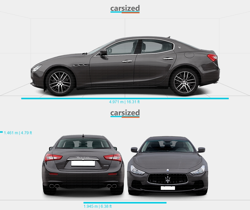 Maserati Ghibli 2013-2017 Dimensions Vista lateral