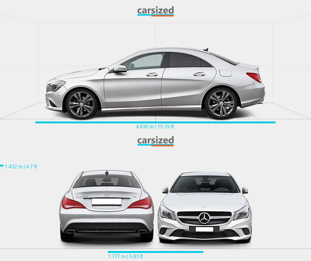 Mercedes-Benz CLA 2013-2019 Dimensions Vista lateral