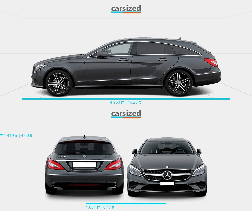 Mercedes-Benz CLS 2014-2017 Dimensiones Vista lateral