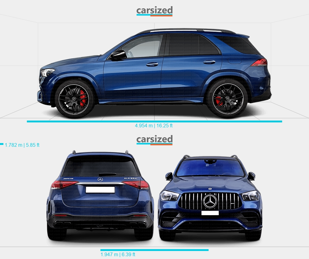 Mercedes-Benz GLE 2019-presente Dimensions Vista lateral