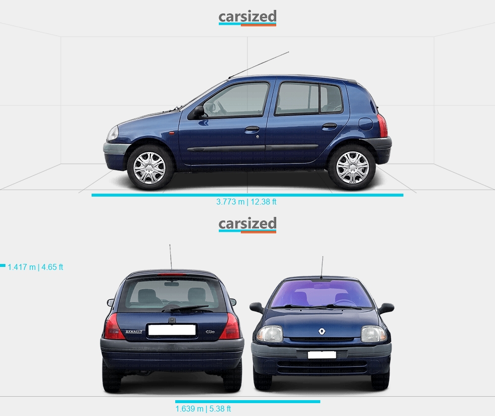 Renault Clio 1998-2002 Dimensions Vista lateral