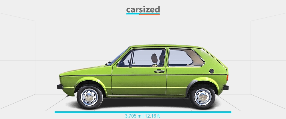 Volkswagen Golf 1974-1983 Dimensiones Vista lateral