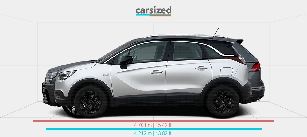 Dimensioni: Opel Crossland X 2017-2020 vs. Volkswagen Tiguan 2016-2020