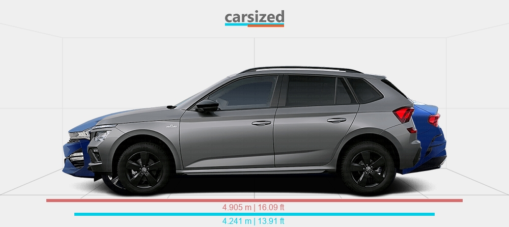 寸法: Skoda Kamiq 2024-現在 vs. Kia K5 2019-現在