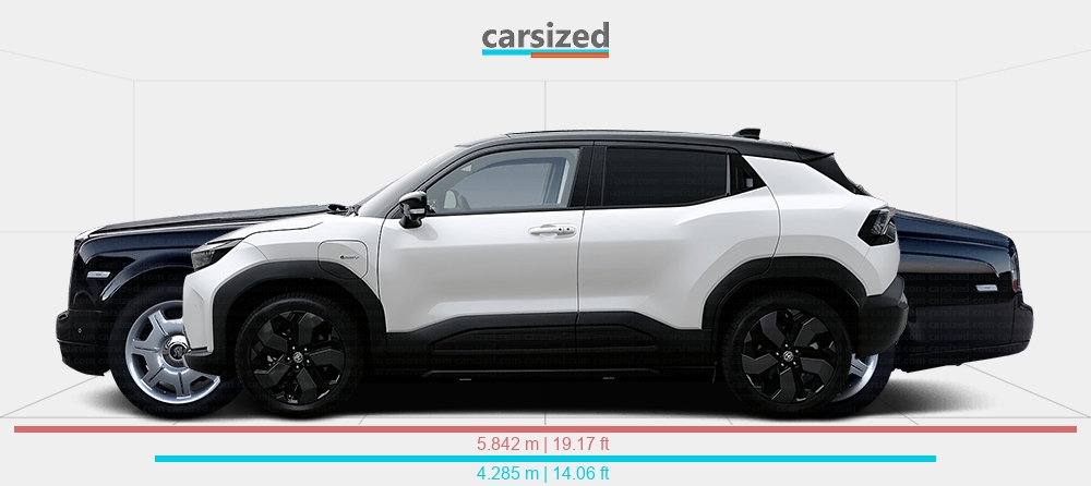 寸法: Toyota Urban Cruiser 2025-現在 vs. Rolls-Royce Phantom 2012-2017