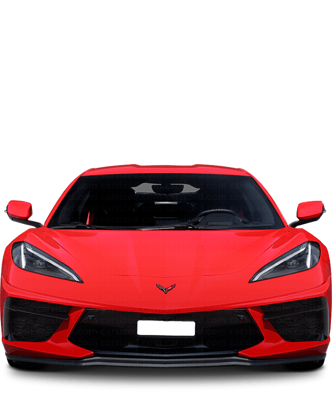 Chevrolet Corvette 2020-presente Dimensions Vista frontal