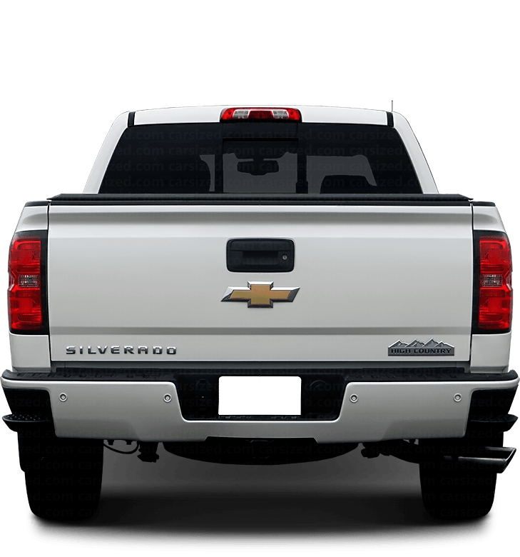 Chevrolet Silverado 2013-2018 Dimensiones Vista trasera
