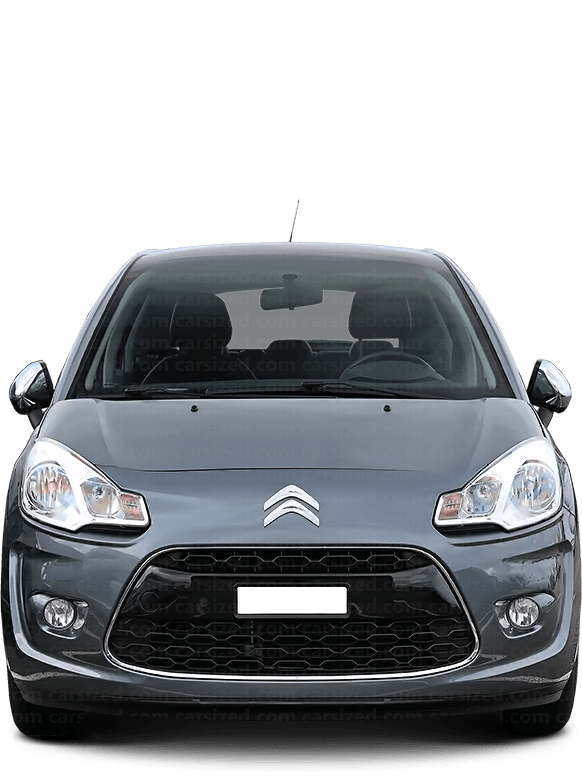 Citroën C3 2009-2016 Dimensions Front View