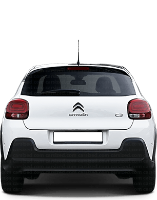 Citroën C3 2016-2020 Dimensions Rear View