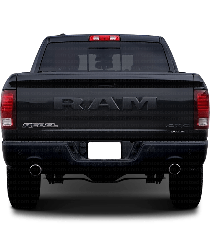 Dodge Ram 2010-2019 Dimensions Vista trasera