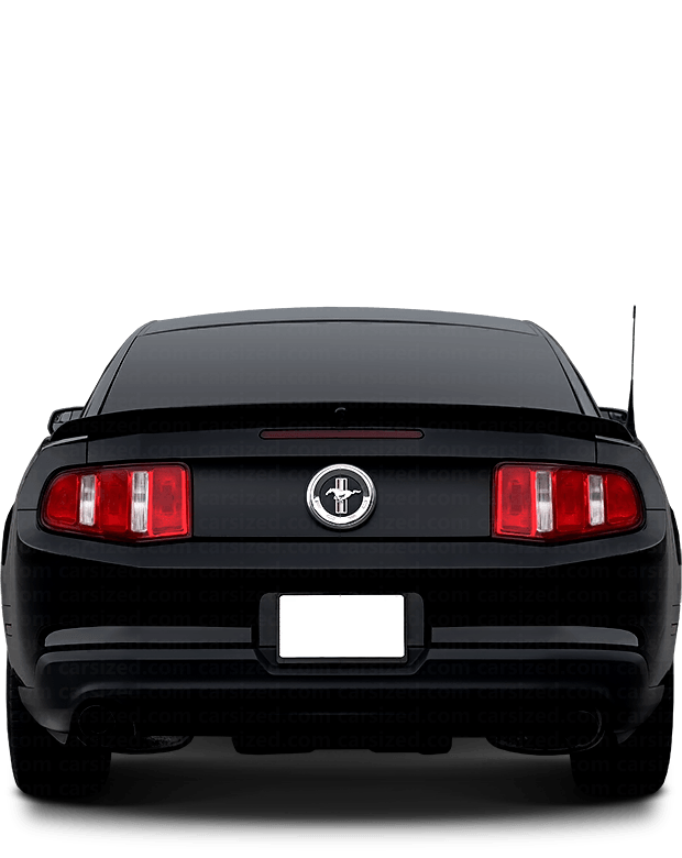 Ford Mustang 2009-2014 Dimensiones Vista trasera