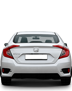 Honda Civic 2016-2022 Dimensions Rear View