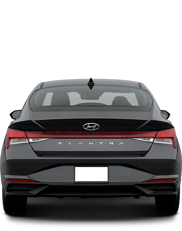 Hyundai Elantra 2020-present Dimensions Rear View
