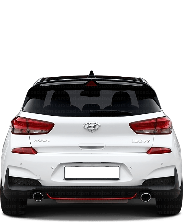 Hyundai i30 2017-2020 Dimensions Rear View