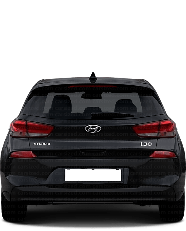 Hyundai i30 2017-2018 Dimensions Rear View