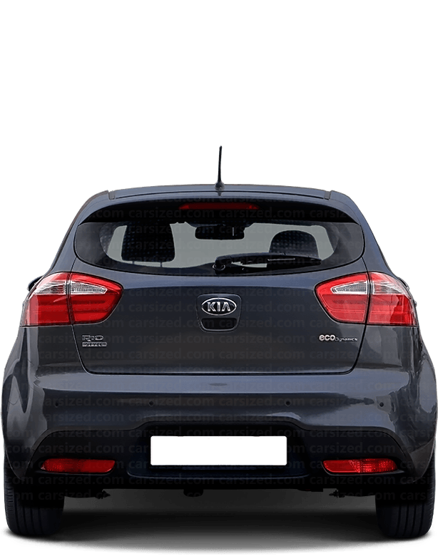 Kia Rio 2011-2015 Dimensiones Vista trasera