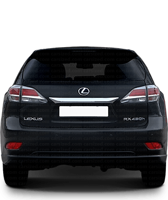 Lexus RX 2012-2015 Dimensiones Vista trasera
