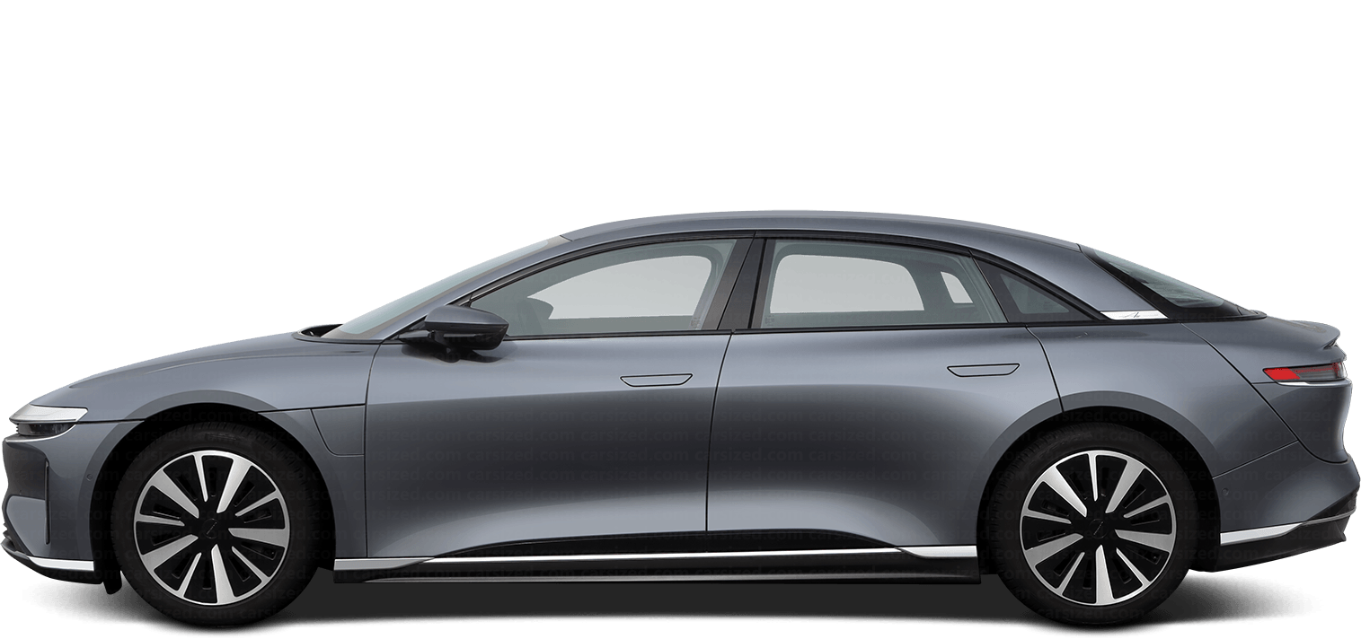 Dimensions: Lucid Air 2021-present vs. Subaru Baja 2002-2006