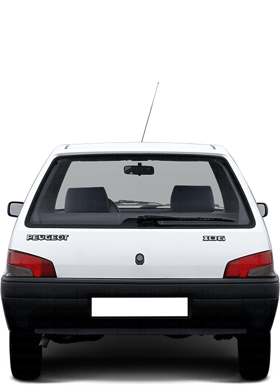 Peugeot 106 1991-1996 Dimensions Rear View