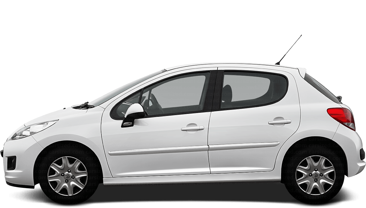 Dimensions: Peugeot 207 2009-2014 vs. Renault Clio 2009-2014