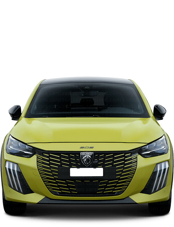 Dimensions: Peugeot 208 2023-present vs. Moskvitch 2140 1975-1982