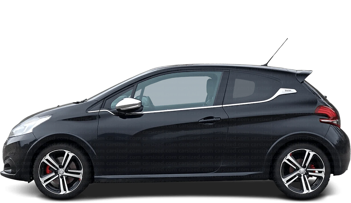 Dimensions: Volkswagen T-Cross 2019-present vs. Peugeot 208 2012-2019