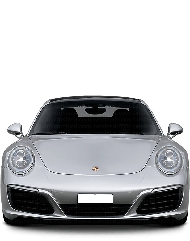 Porsche 911 2015-2020 Dimensiones Vista frontal