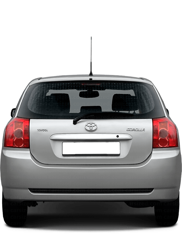 Toyota Corolla 2004-2007 Dimensions Rear View