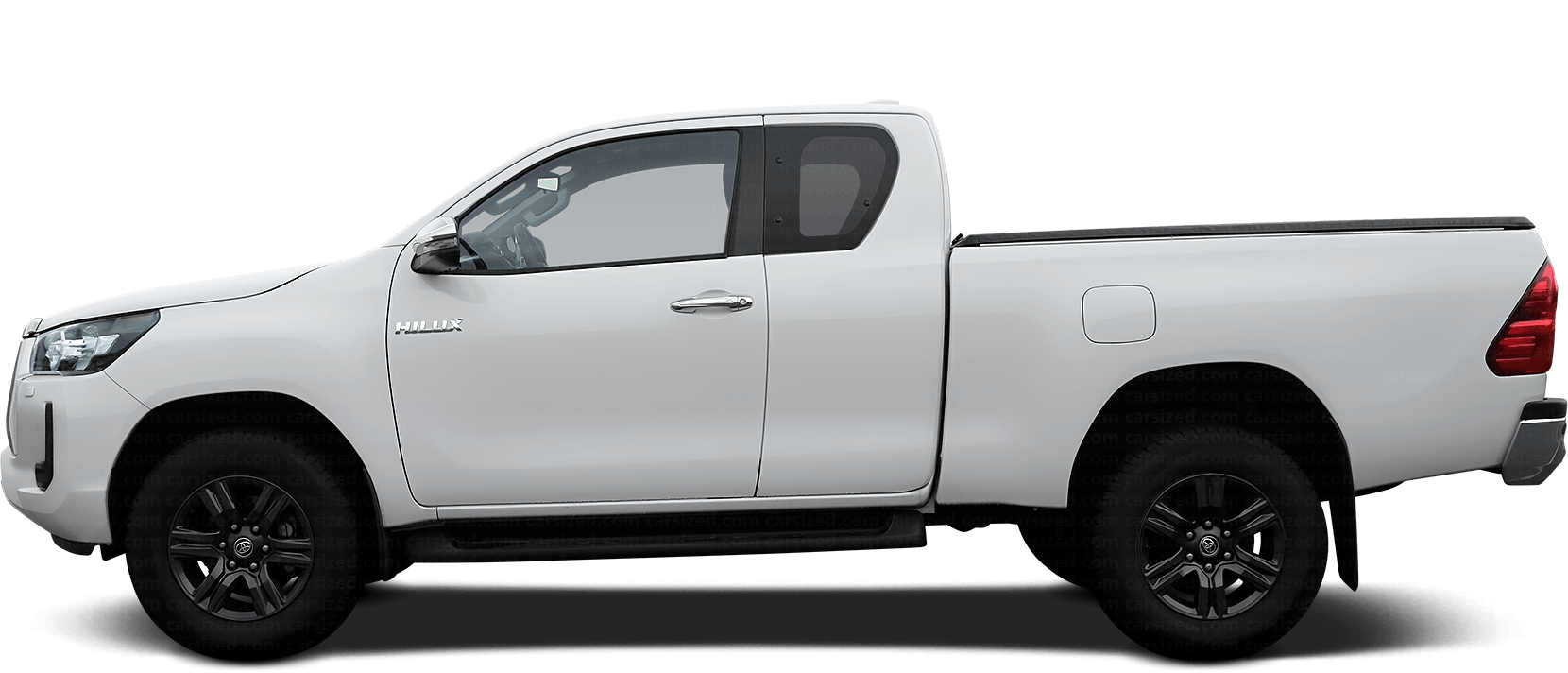 Abmessungen: Toyota Hilux 2020-2024 vs. Volkswagen Golf 1980-1993