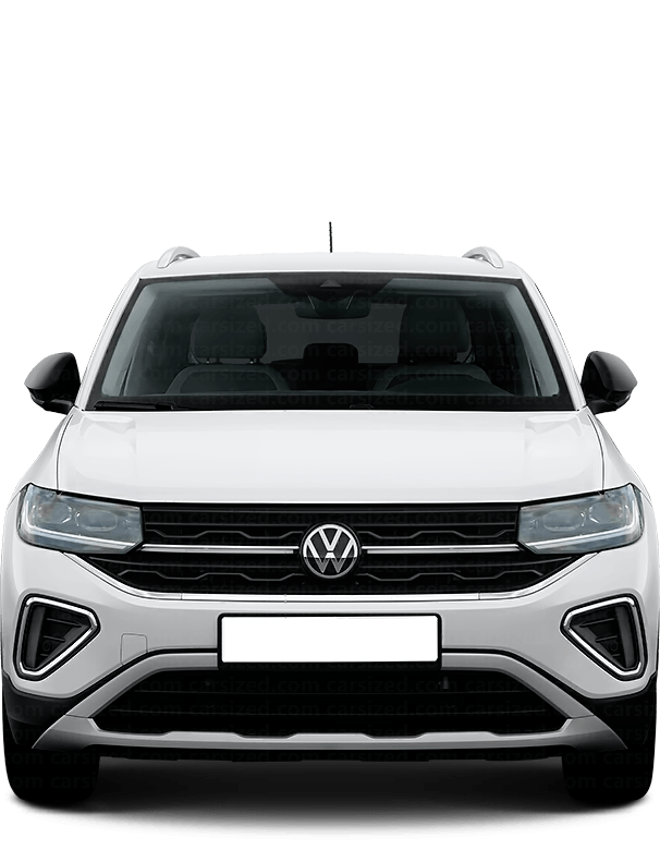 Dimensions: Volkswagen T-Cross 2024-présent vs. Volkswagen Tiguan 2024 ...